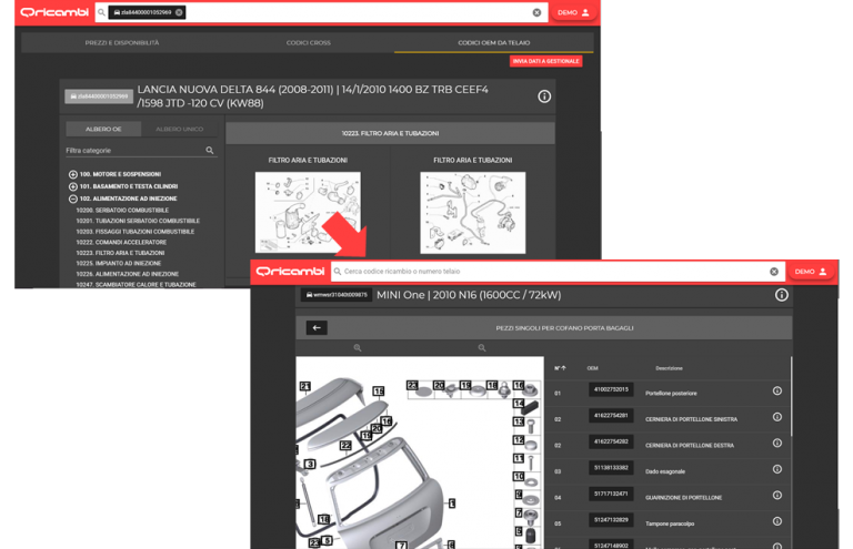 OE codes from VIN | Qricambi