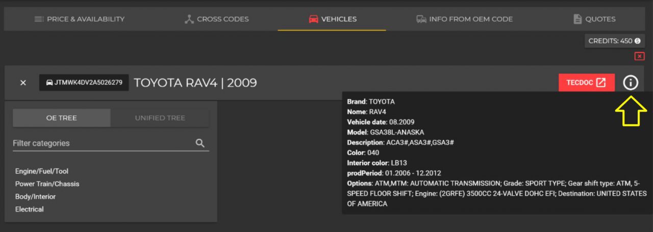OE codes from VIN | Qricambi