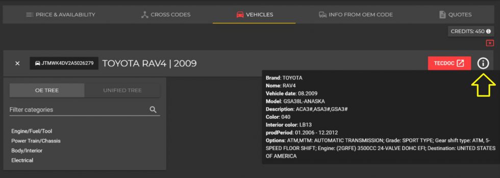 OE codes from VIN | Qricambi